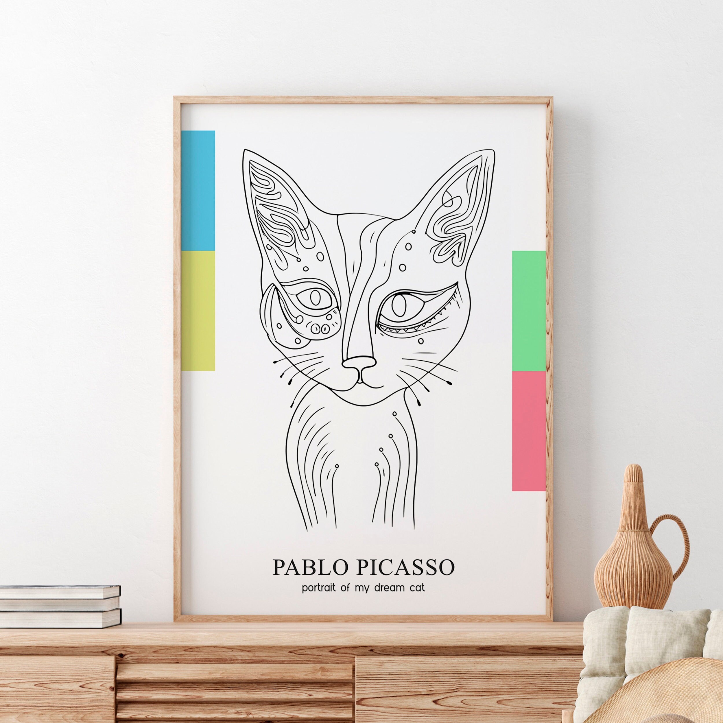 Picasso Cat Line Art Digital Download Picasso Line Art - Etsy