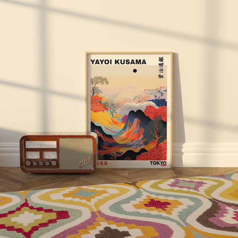 Yayoi Kusama Poster Yayoi Kusama Wave Print Japandi Wall - Etsy UK