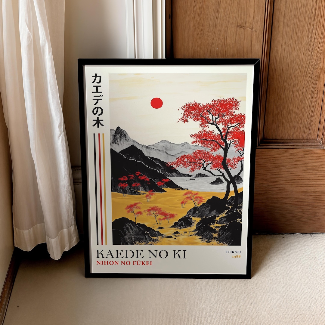 Traditional Japanese Landscape Poster, Japanese Wall Art, Japandi Wall ...