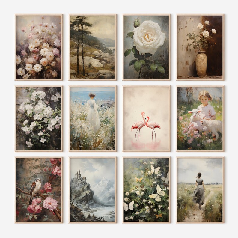 100 Vintage Wall Art Mega Bundle, Digital Download, Large Vintage Art ...