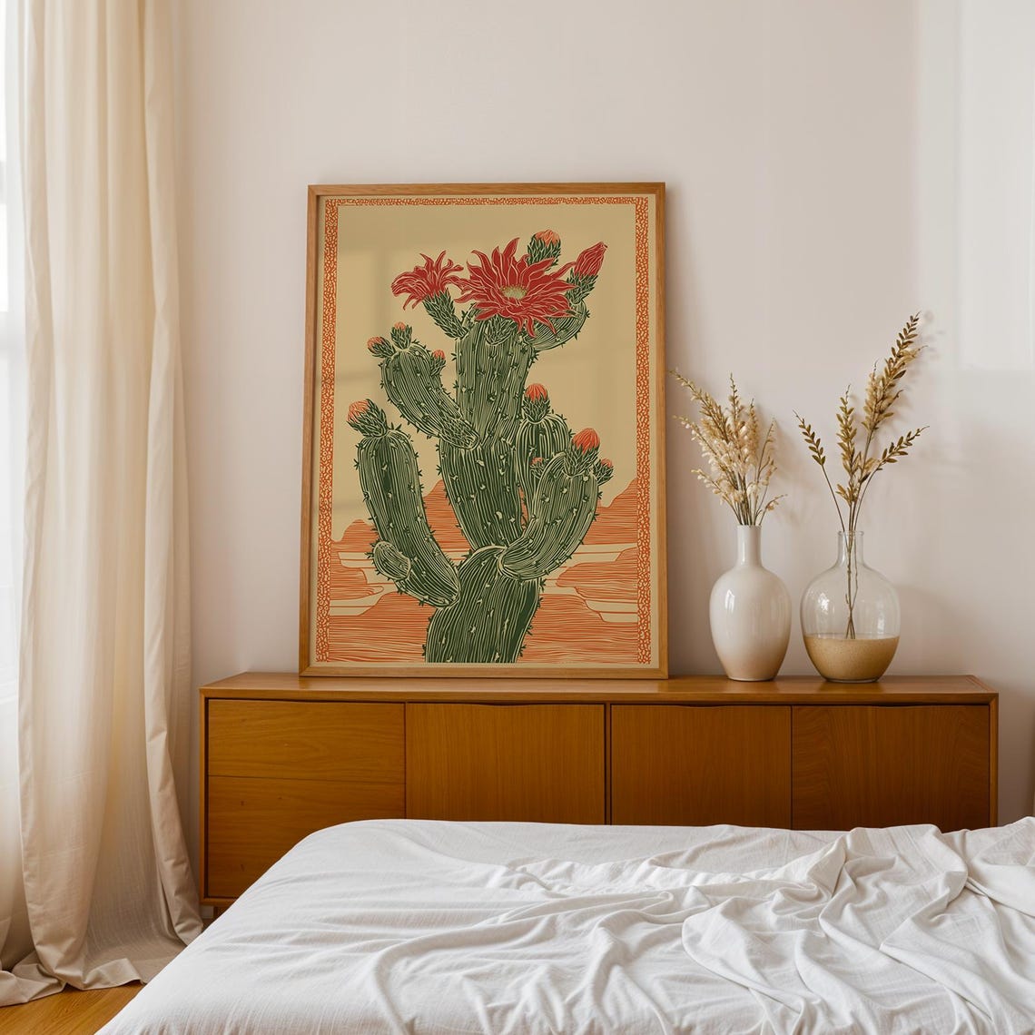 Cactus Folk Art Print: Southwestern Desert Botanical (digital Download ...