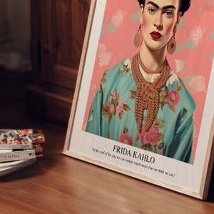 Frida Kahlo Portrait, Frida Kahlos Print, Inspirational Quote, Frida ...