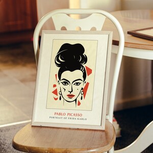 Portrait of Frida Kahlo by Pablo Picasso, Frida Khalo Print, Abstract ...