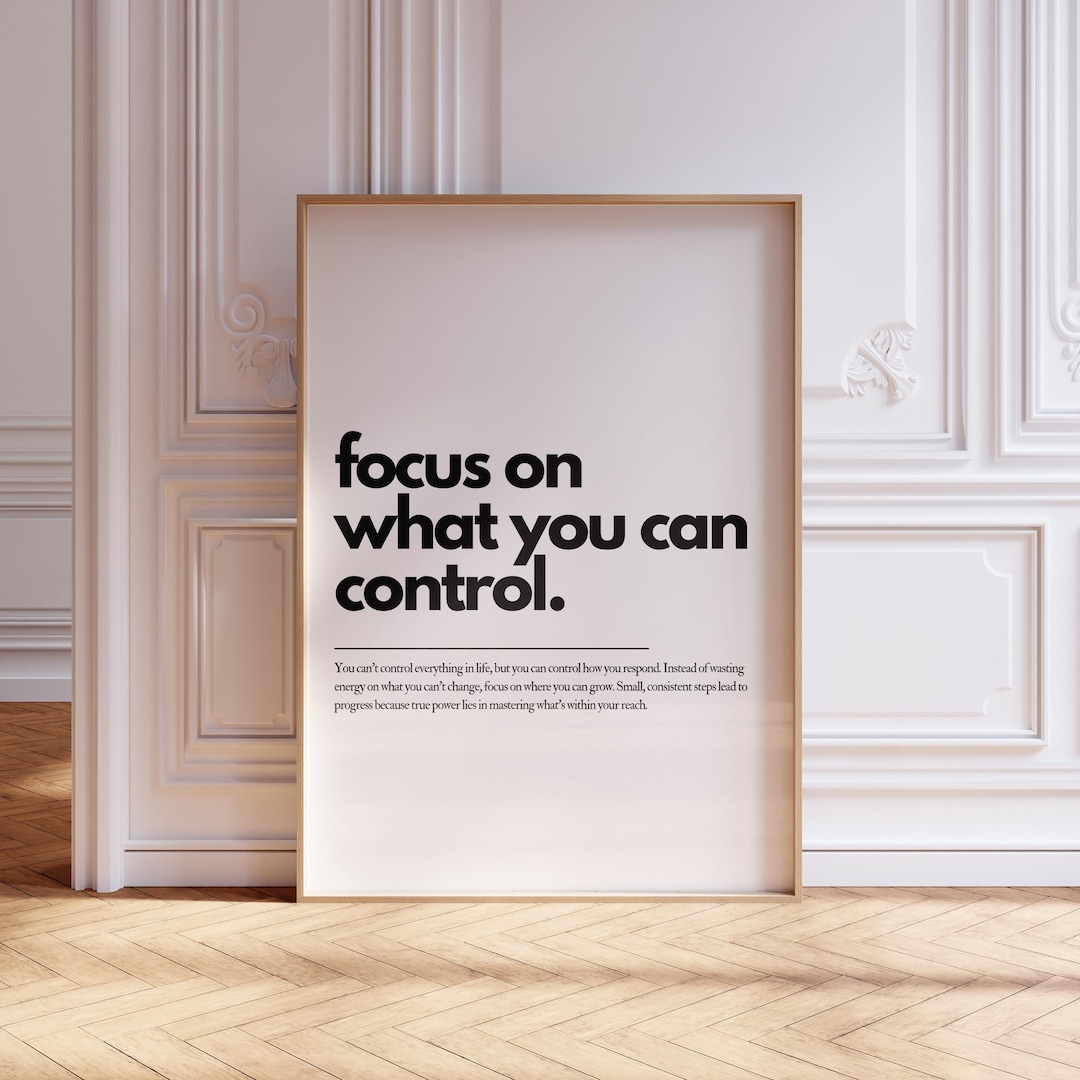 Focus on What You Can Control, Inspirational Wall Art, Typography ...