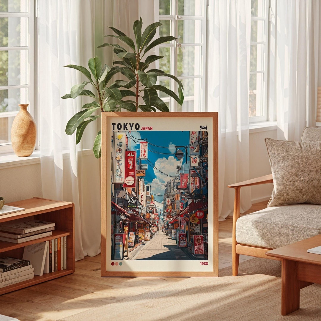 Japanese Tokyo Street Poster, Japandi Wall Art, Japanese Wall Art ...