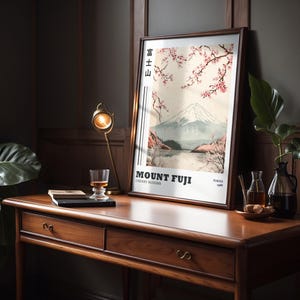 Traditional Japanese Mount Fuji Wall Art, Mount Fuji Poster, Japandi Wall Art, Japanese Wall Art ...