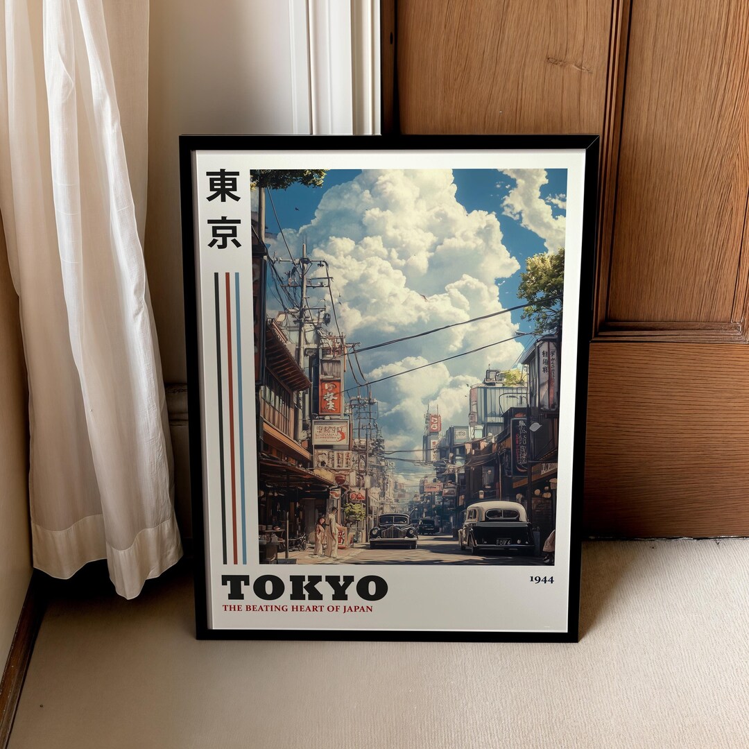 Tokyo 1944 Street Scene Poster: Japanese Wall Art (digital Print) - Etsy