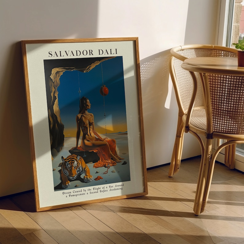 Salvador Dali Woman and Tiger Poster Digital Prints Surreal - Etsy