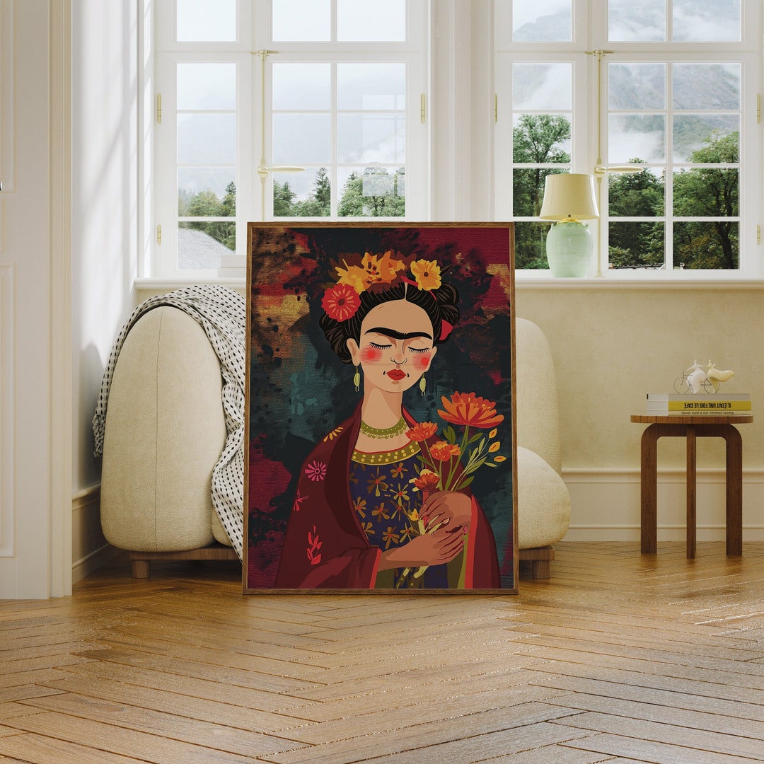 Frida Kahlo Unique Cartoon Portrait, Digital Download, Mexican Art ...