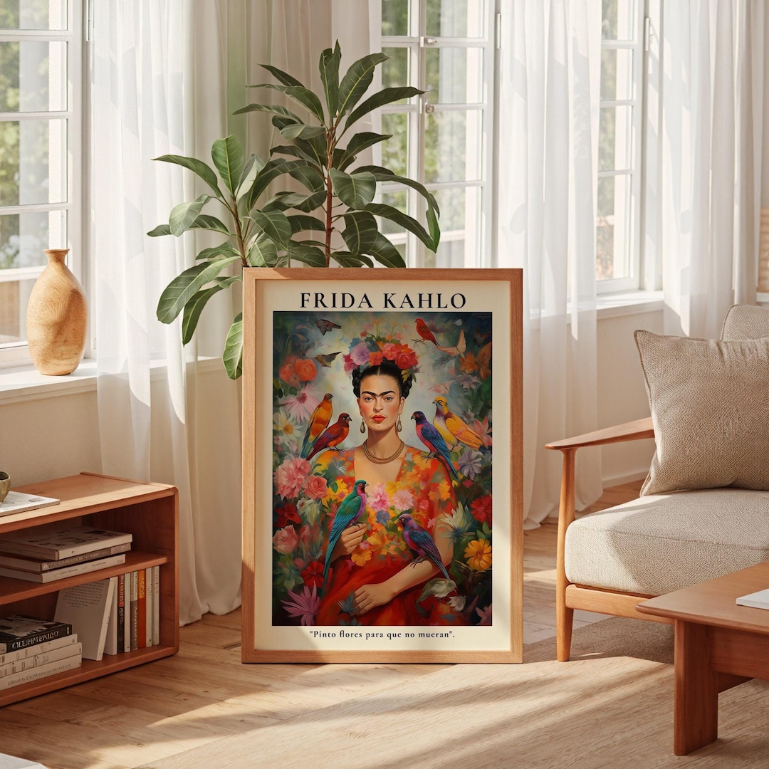 Frida Kahlo Birds and Flowers Poster, Frida Kahlos Print, Mexican Art ...