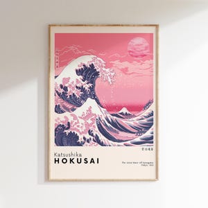 Katsushika Hokusai the Great Wave Poster, Hokusai, Japanese Wall Art ...