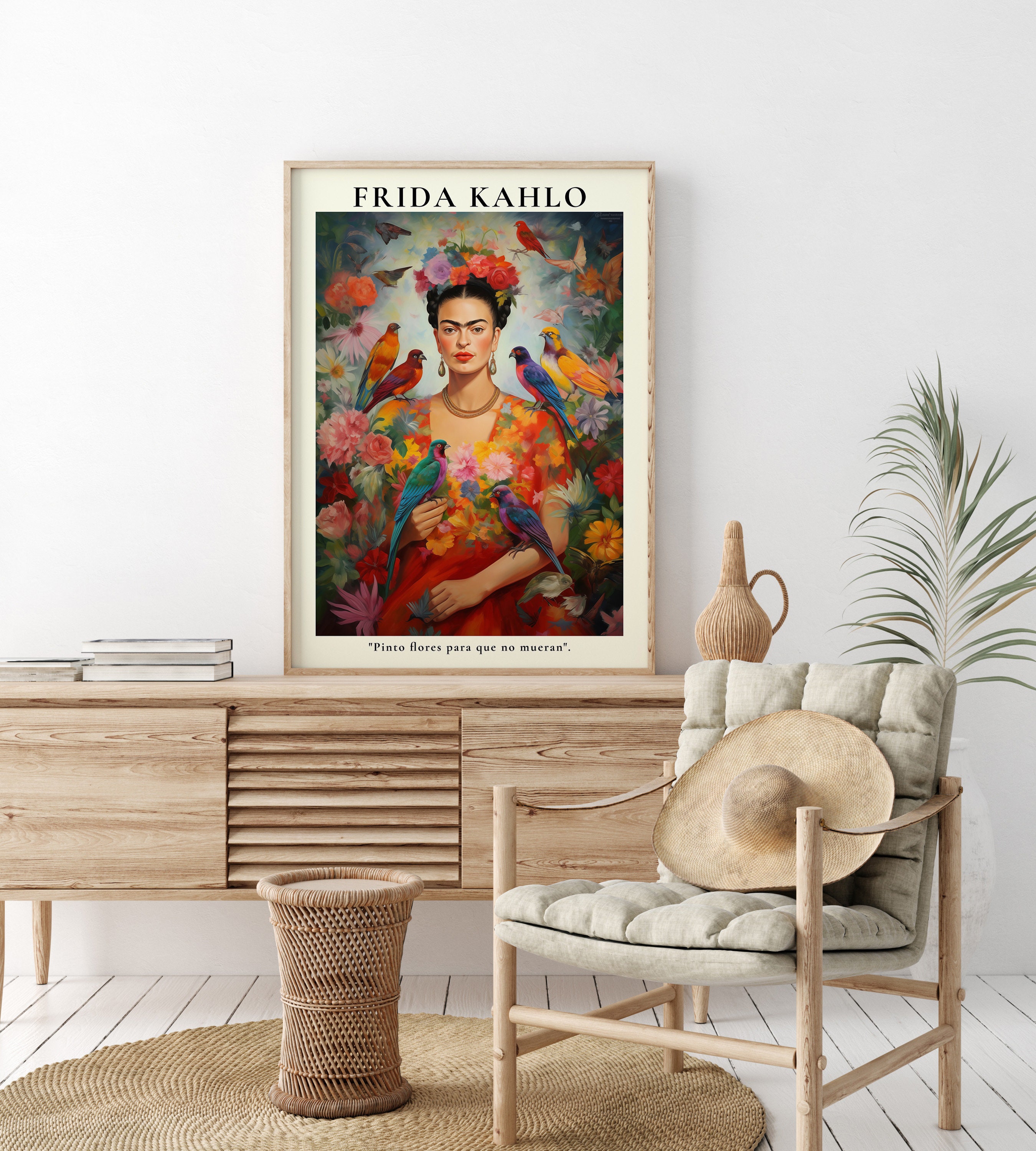 Frida Kahlo Birds and Flowers Poster, Digital Download, Unique Poster ...