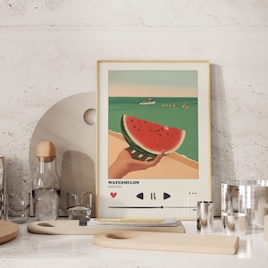Watermelon Poster, Kitchen Wall Art, Food Print, Watermelon Print ...