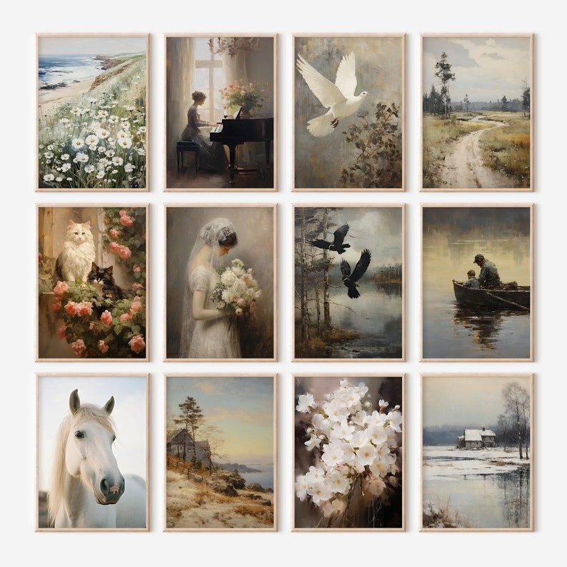 100 Vintage Wall Art Mega Bundle, Digital Download, Large Vintage Art ...
