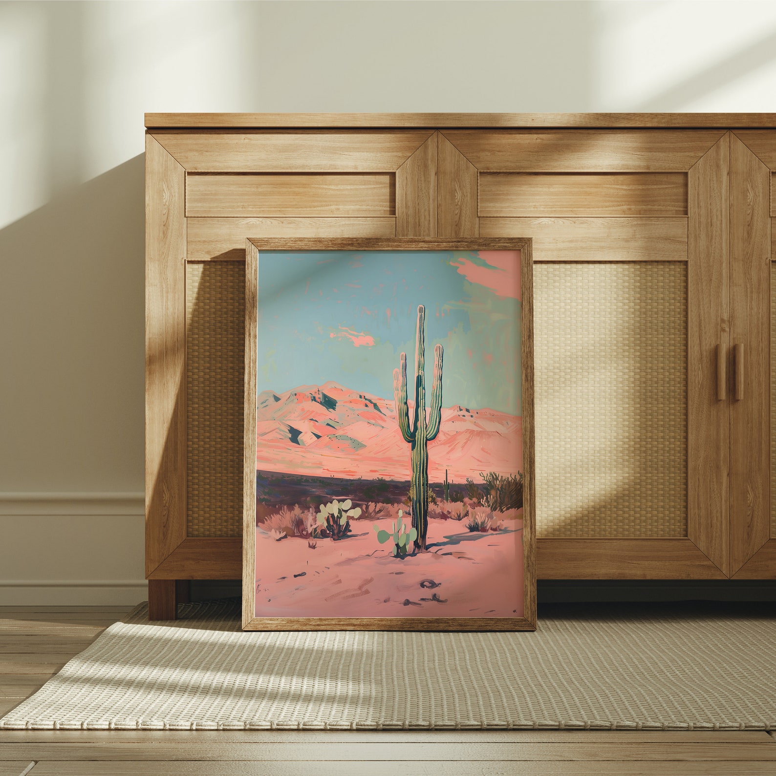 Cactus Print, Desert Art, Landscape Painting, Cactus Wall Art ...
