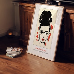 Portrait of Frida Kahlo by Pablo Picasso, Frida Khalo Print, Abstract ...