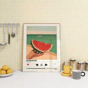Watermelon Poster, Kitchen Wall Art, Food Print, Watermelon Print ...