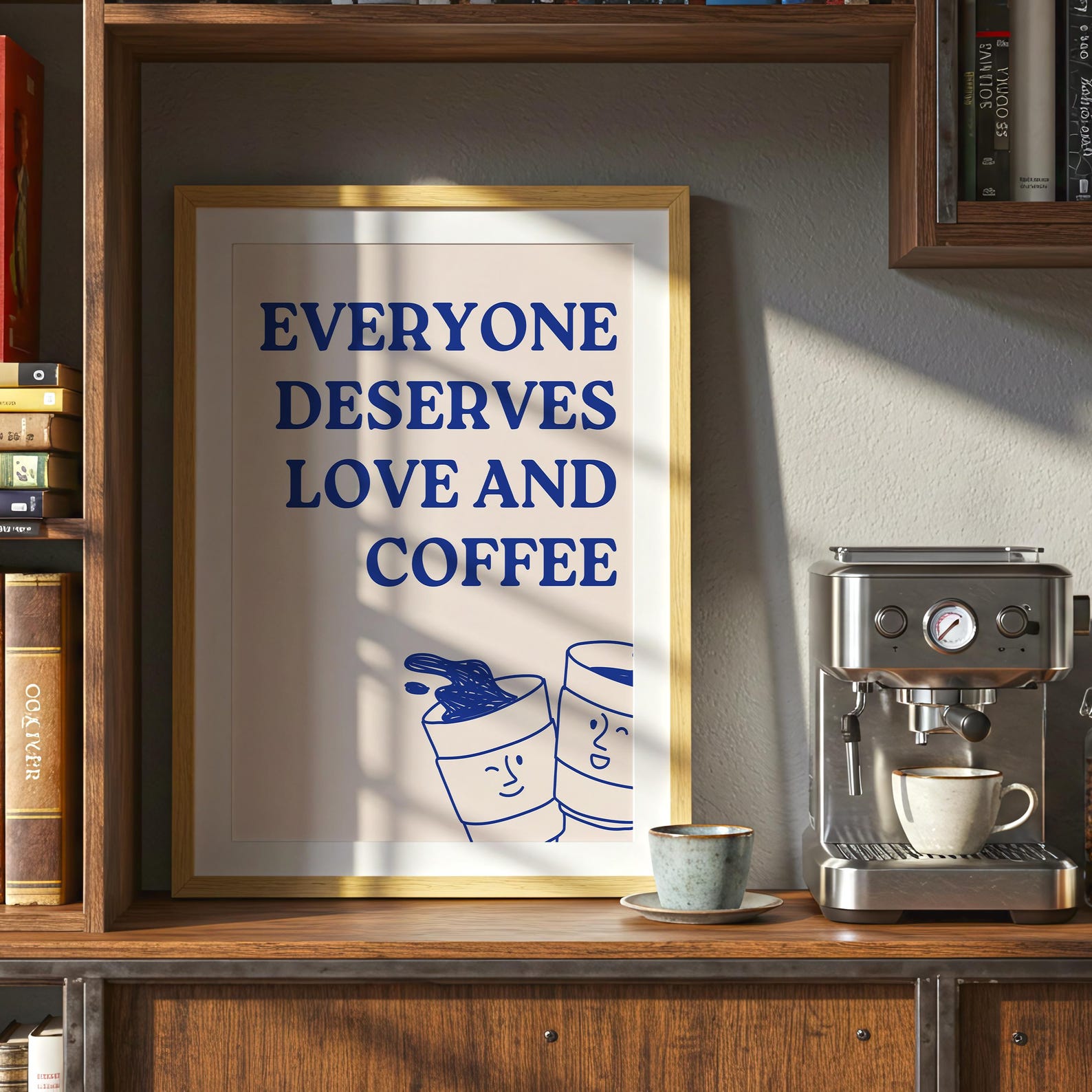 Love and Coffee Poster: Playful Kitchen Wall Art (PDF & JPG) - Etsy
