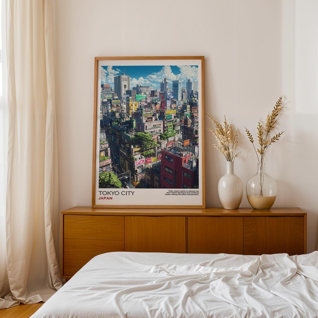 Japanese Tokyo City Poster, Japanese Wall Art, Japandi Wall Art ...