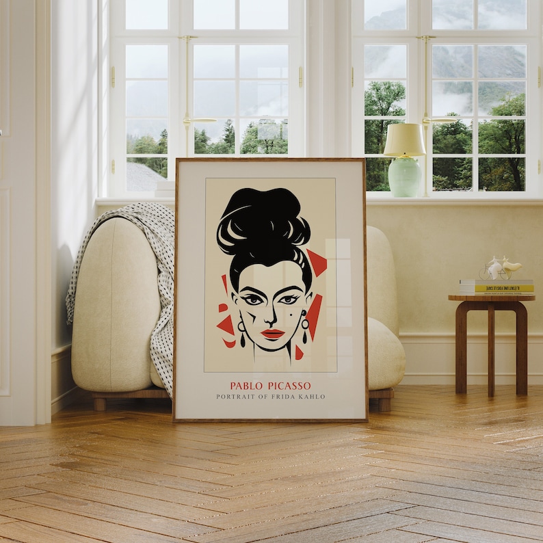 Portrait of Frida Kahlo by Pablo Picasso, Frida Khalo Print, Abstract ...