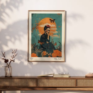 Retro Frida Kahlo Poster, Mexican Art, Frida Kahlo Girl Power ...