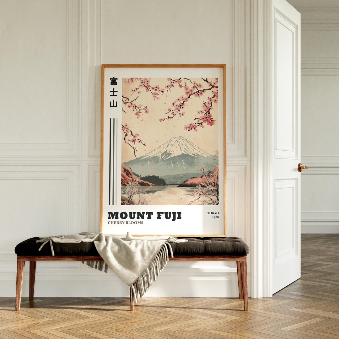 Traditional Japanese Mount Fuji Wall Art, Mount Fuji Poster, Japandi Wall Art, Japanese Wall Art ...
