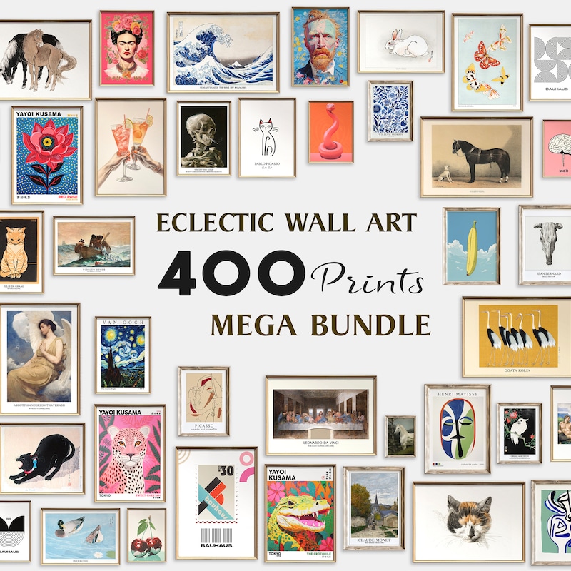 5 Piece Eclectic Wall Art - Etsy