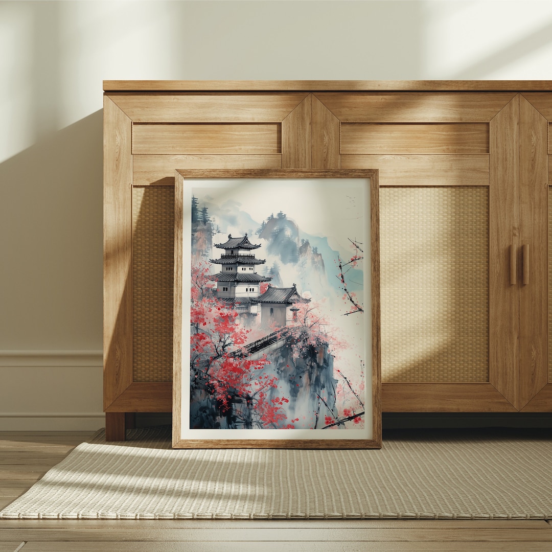 Japanese Wall Art, Japanese Temple Art, Downloadable Art, Korean ...