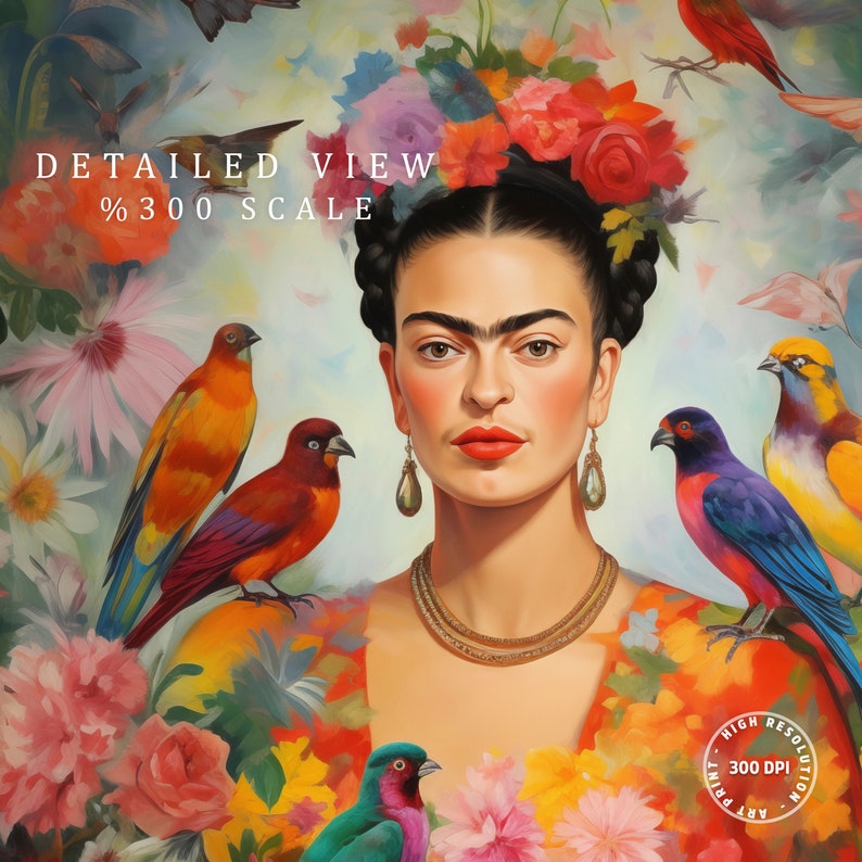 Frida Kahlo Birds and Flowers Poster, Digital Download, Unique Poster ...