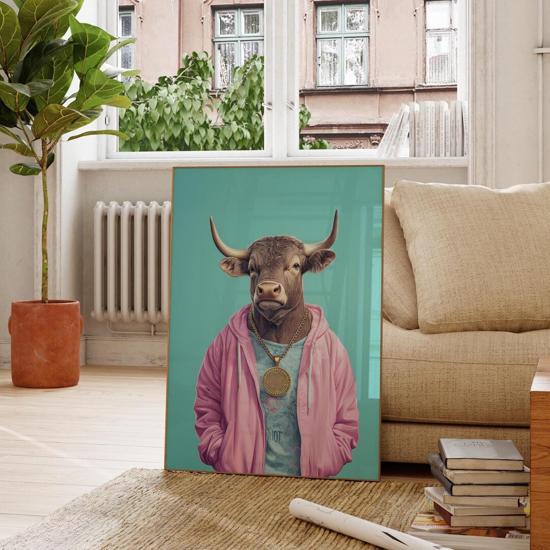 Funny Highland Cow Print, Funny Animal Print, Printable Wall Art ...