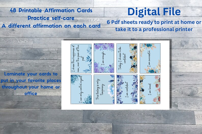 Positive Affirmation Digital Download, Mindfulness Affirmations, Self ...