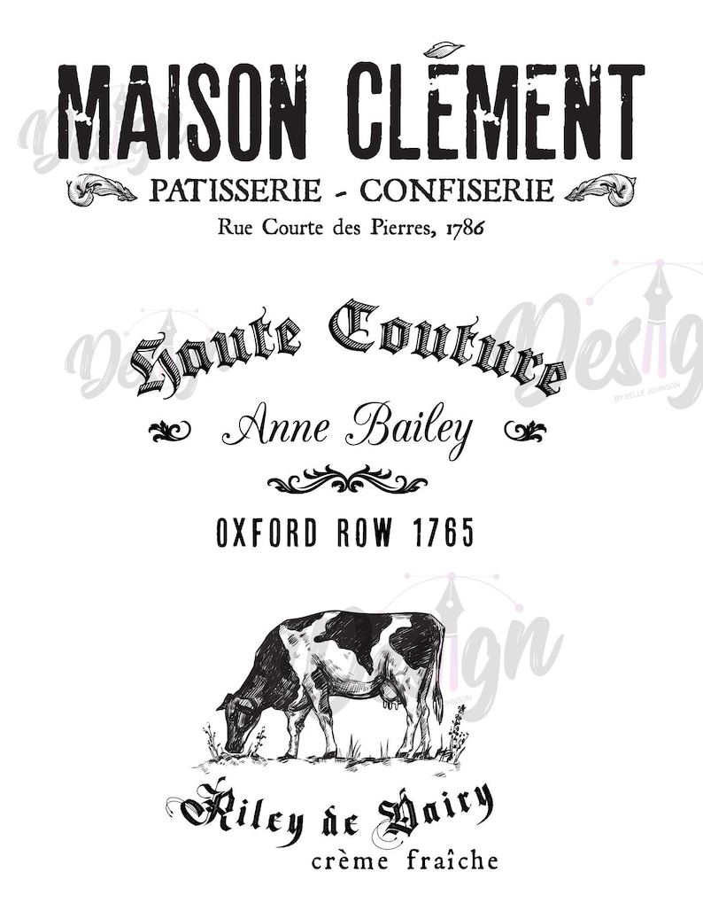 Vintage Inspired FRENCH Labels - Printable Graphic - Etsy