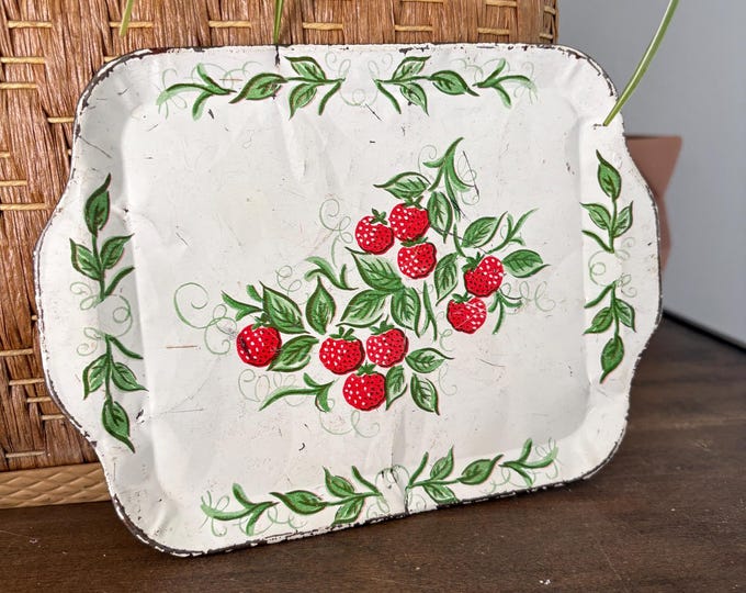 Vintage Small Metal Strawberry Tray - Etsy