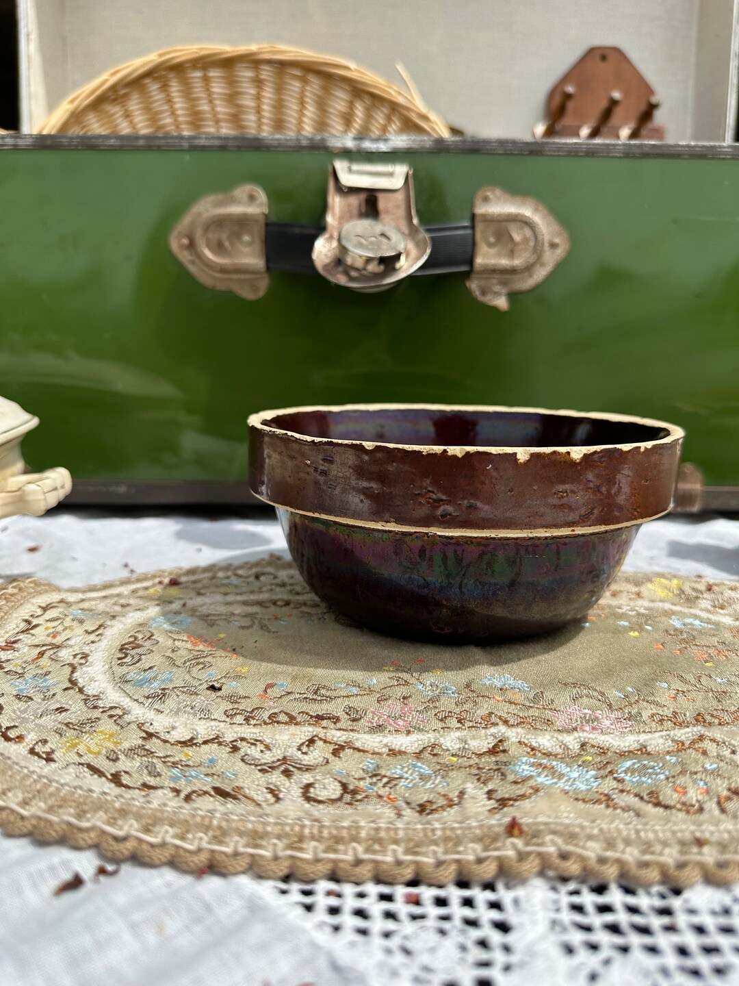 Vintage Brownware Pottery Bowl - Etsy