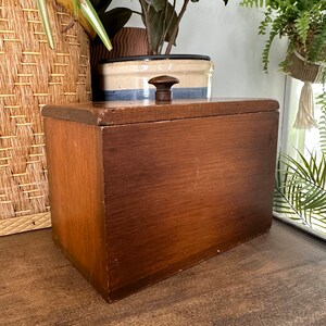 Vintage Wooden Recipe Box With Removable Lid - Etsy