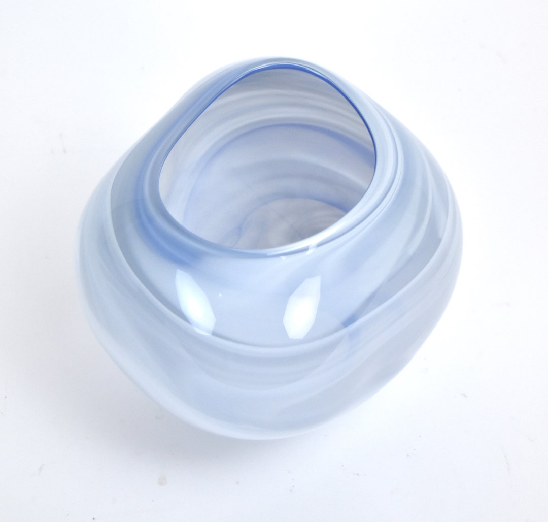Blue Swirl Glass Vase Etsy