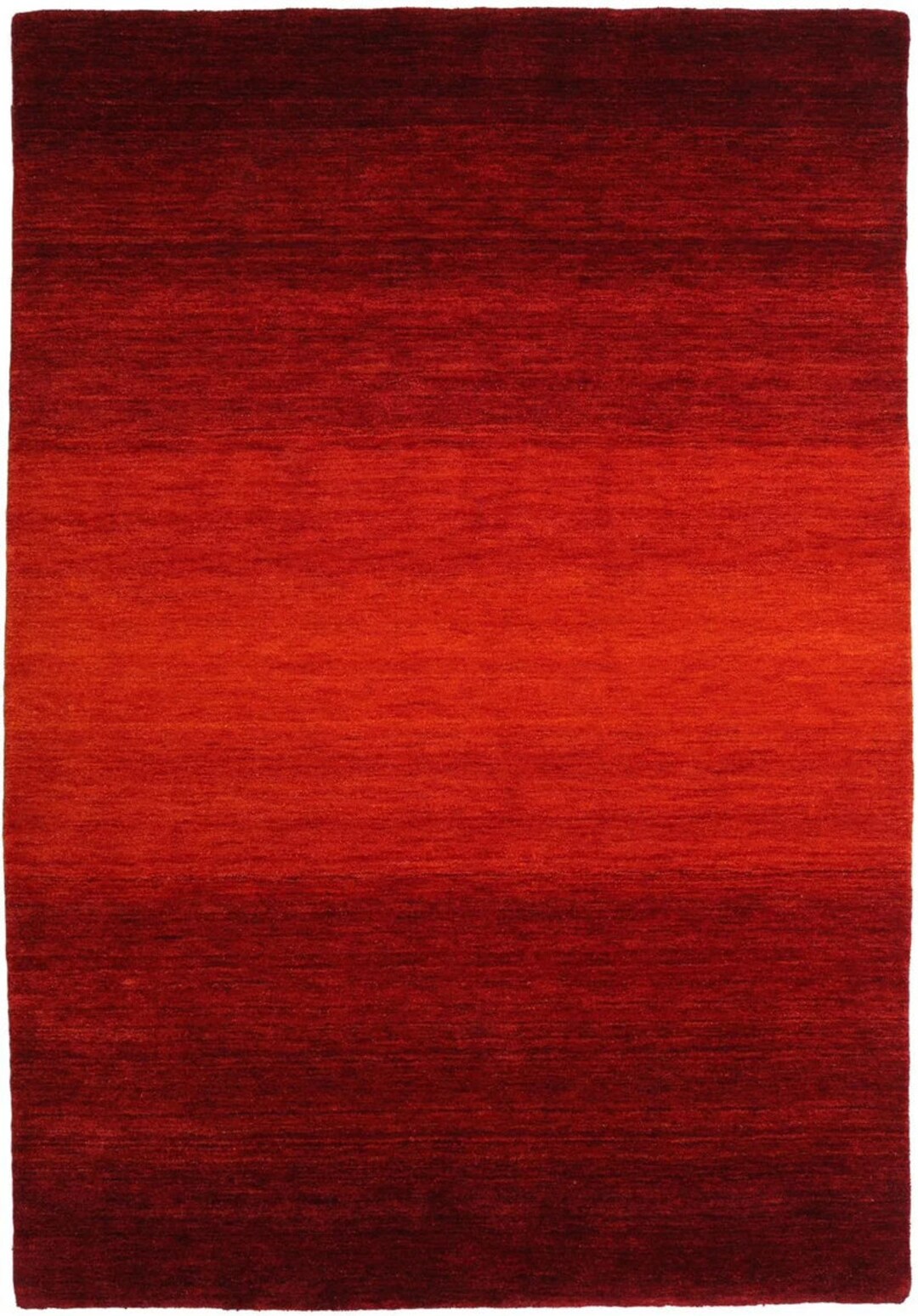 Modern Hand Loom Rainbow RED Shaded Carpet 100% Woolen Rug for Hall ...