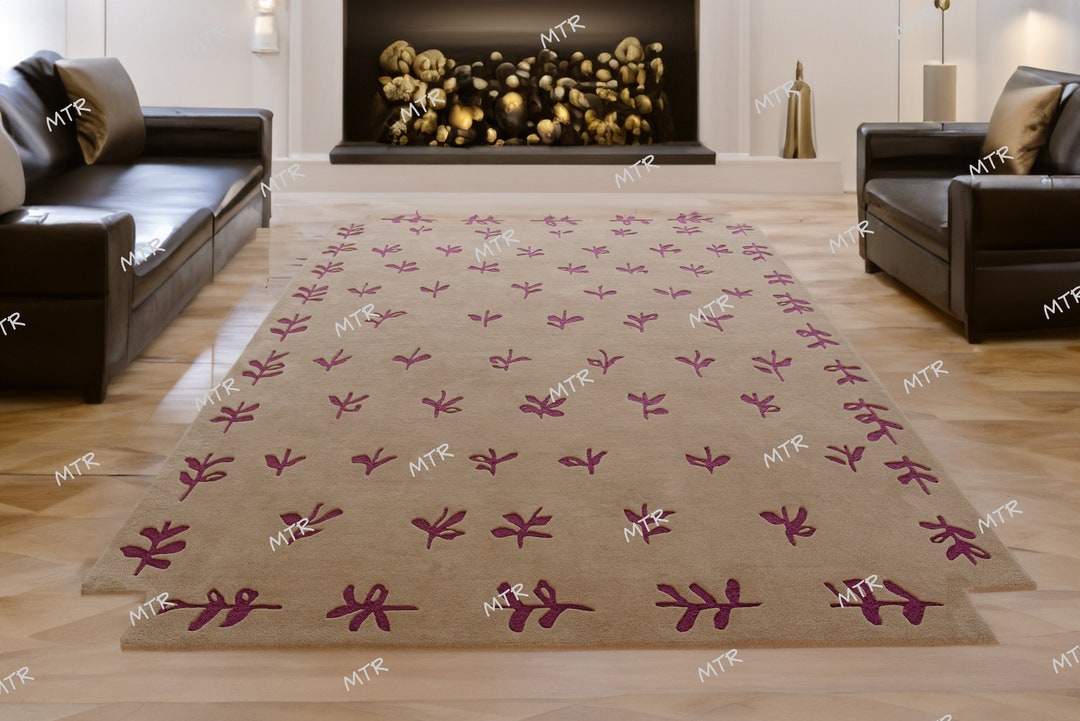 Hand Tufted Solid Brown Designed Color Wool Rug, Hand Tufted Solid Rug ...