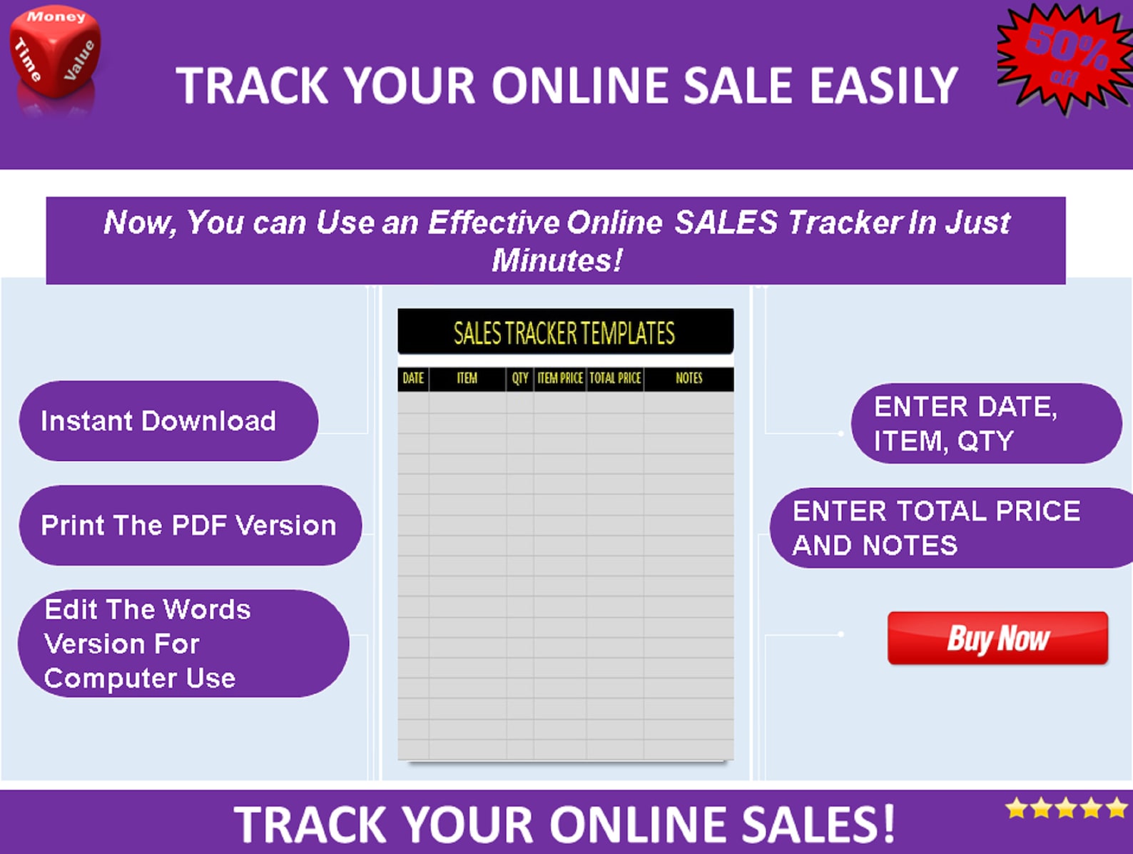 Sales Tracker Template Sales Page Template Sales Tracker - Etsy