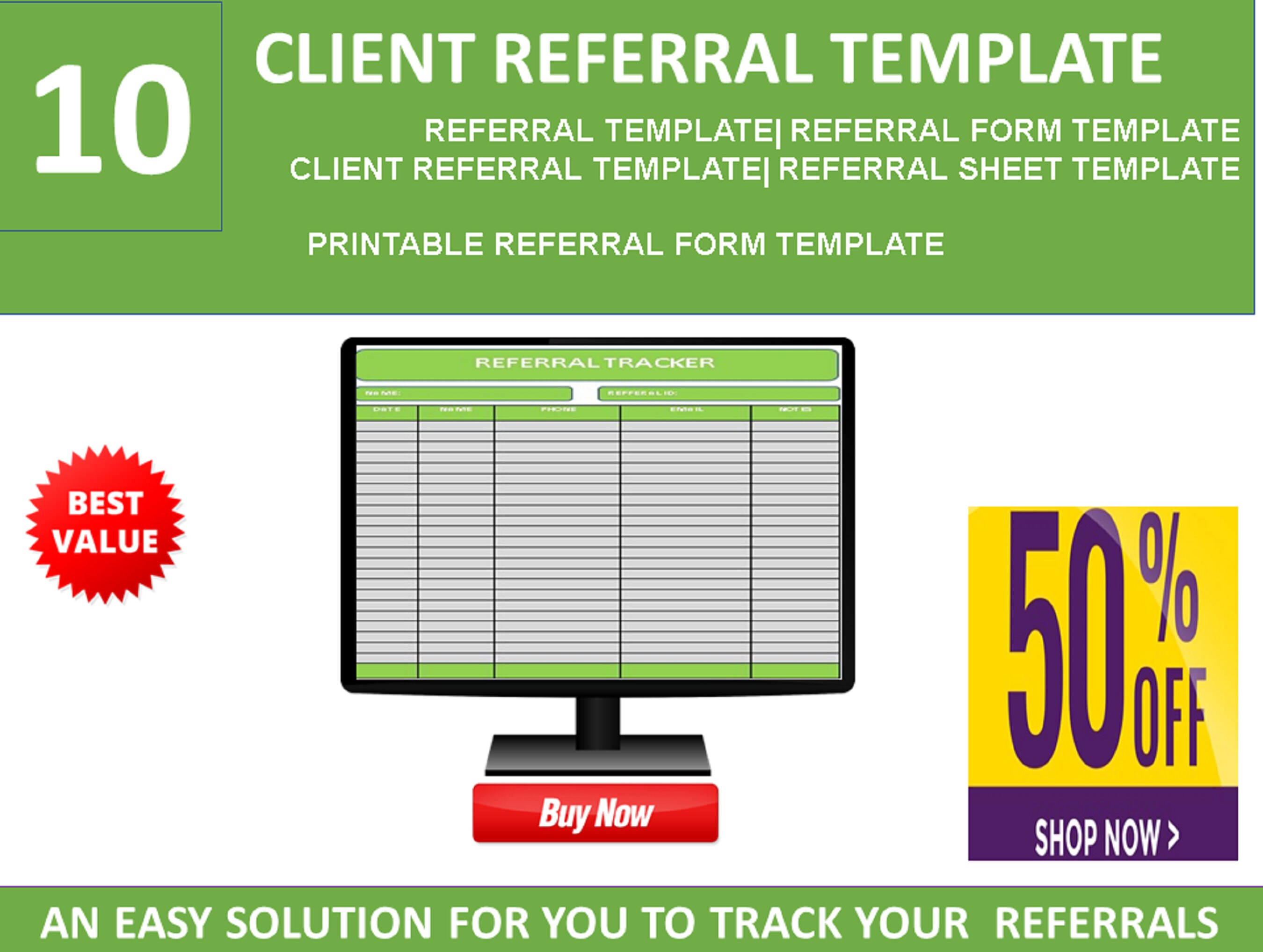 Referral Log Form Tracker Sheet List Client Referral Template for Small ...