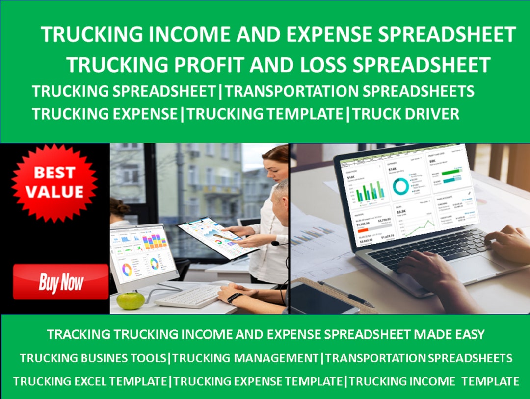 Trucking Income and Expense Spreadsheet Profit and Loss Excel ...