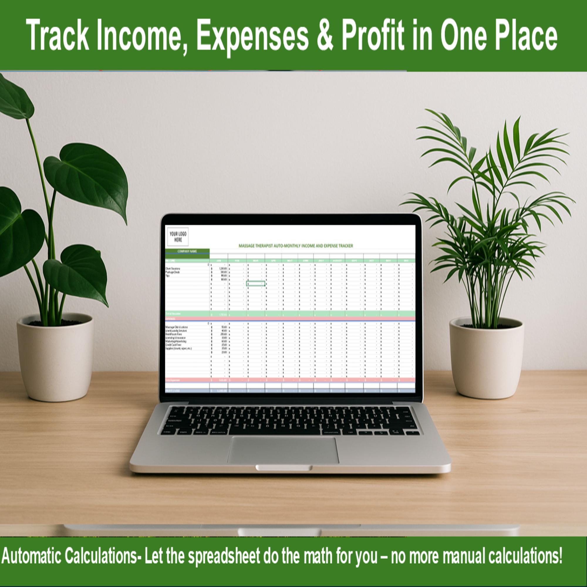 Massage Therapist Income & Expense Tracker Spreadsheet - Etsy