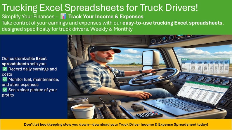 Trucking Income & Expense Excel Spreadsheet for Truck Driver - Etsy