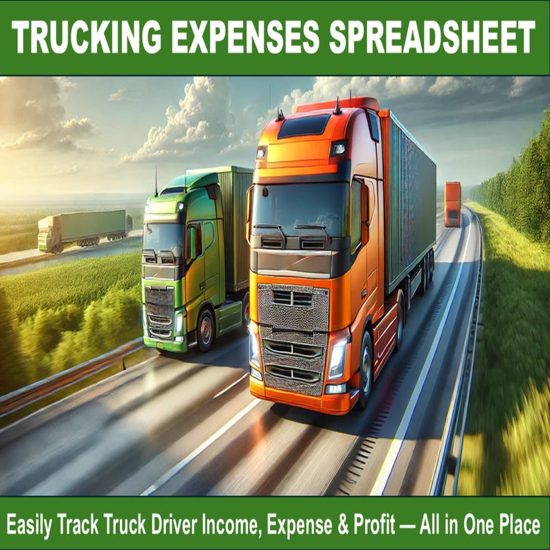 Spreadsheet for Truck Drivers - Etsy