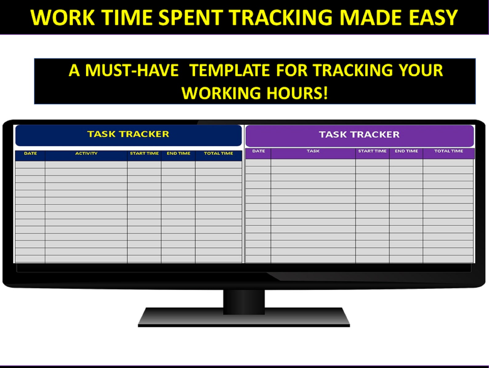 Task Tracker Work Template Tracker Printable Time Task Work Task ...