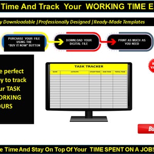 Task Tracker Work Template Tracker Printable Time Task Work Task ...