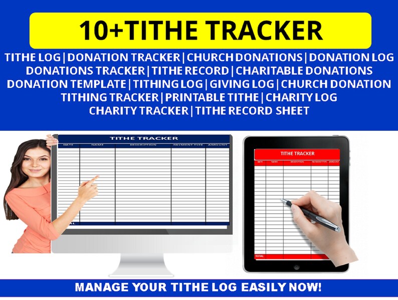 Tithe Tracker Tithe Log Donation Tracker Donation Log Donations Tracker