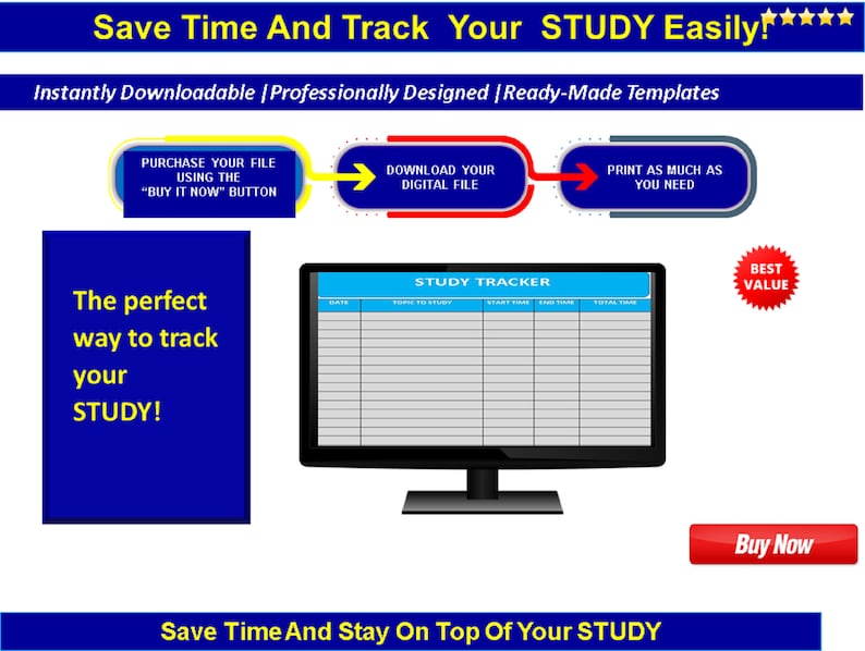 Study Time Tracker Log Template Study Time Tracker Study Hours Tracker ...