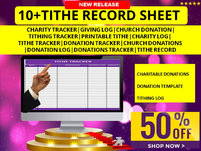 Charitable Donations Tithe and Offering Contribution Tracker Offering ...