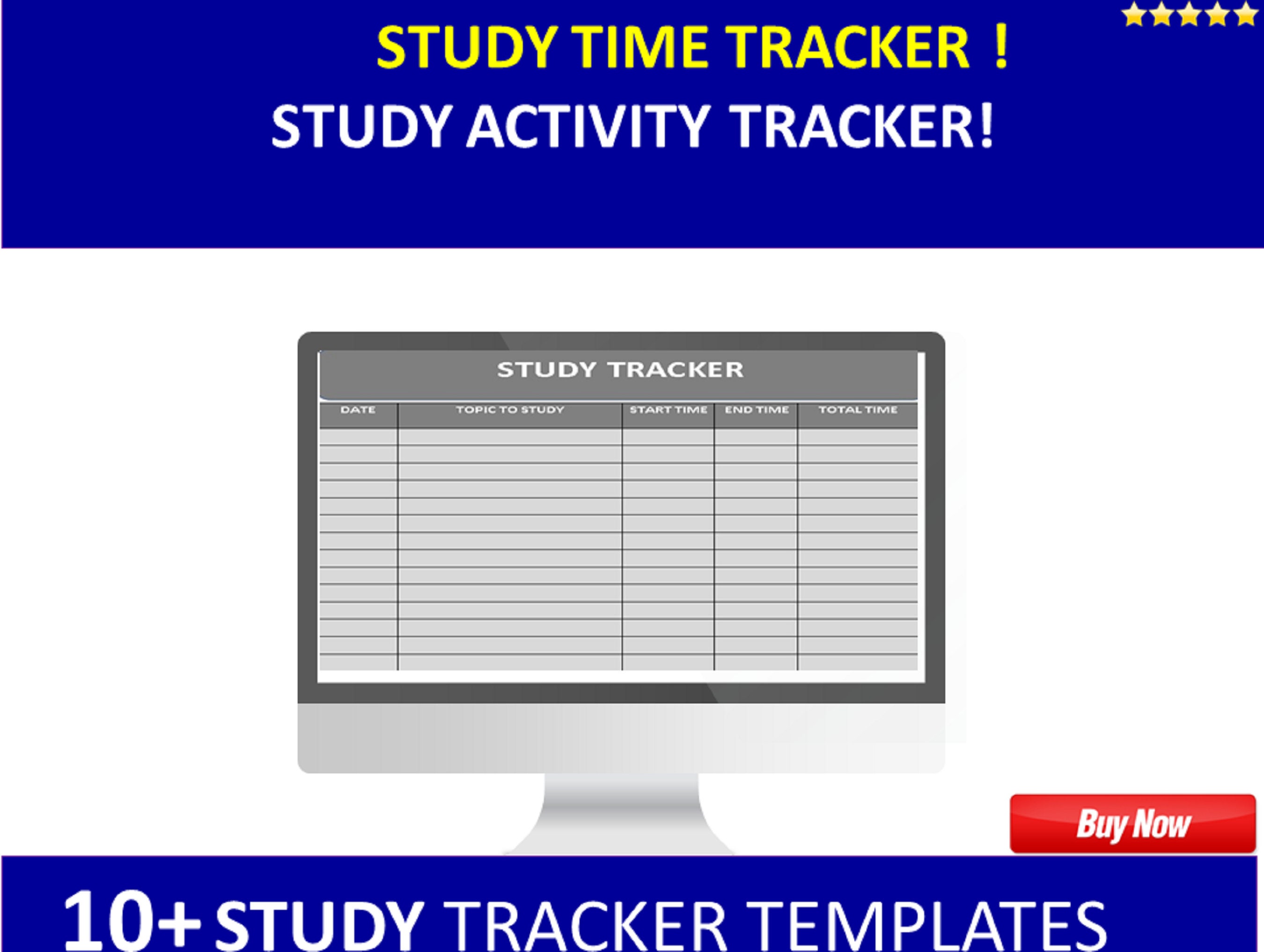 Study Time Tracker Log Template Study Time Tracker Study Hours Tracker ...
